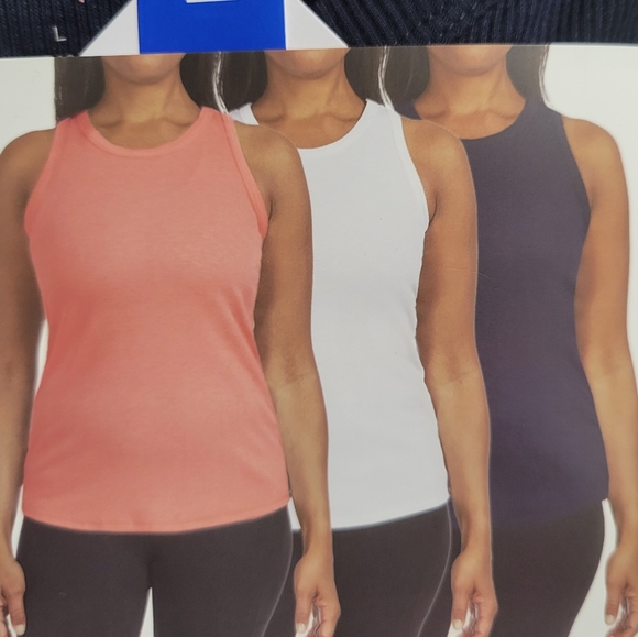 Danskin | Tops | Danskin 3 Pack Rib Tanks M L Xl Xxl Racerback Slimming ...